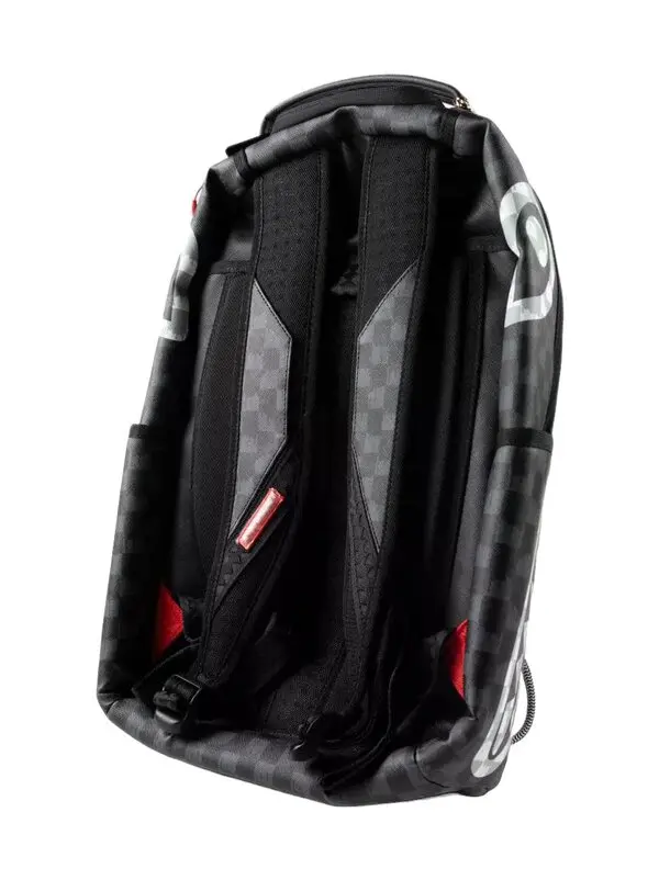 SPRAYGROUND Check-pattern Shark-print Backpack - Black