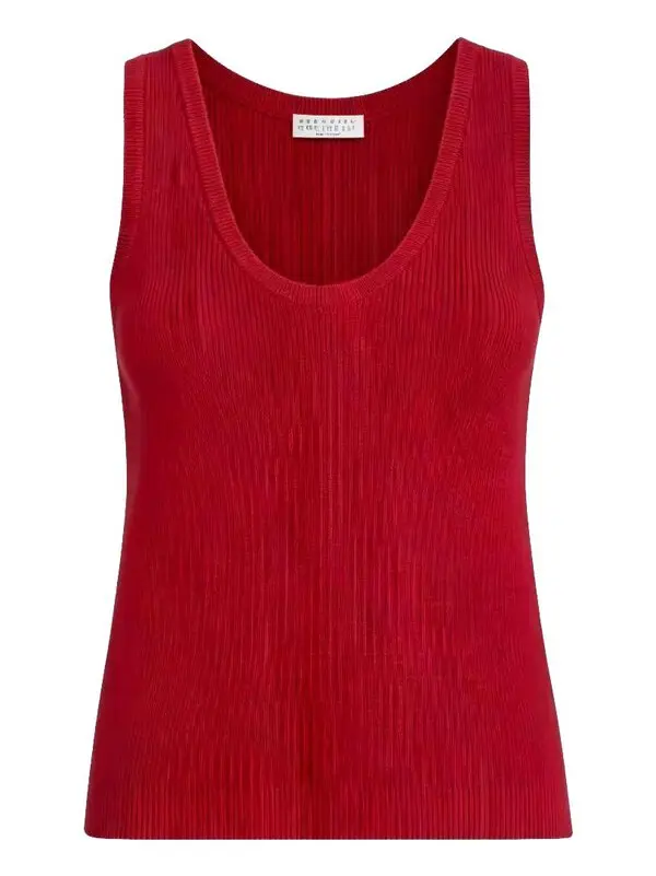 Brunello Cucinelli Ribbed-knit Cotton Vest - Red