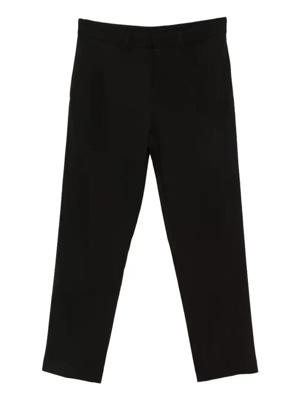 Emporio Armani Belt-loops Straight-leg Trousers - Black