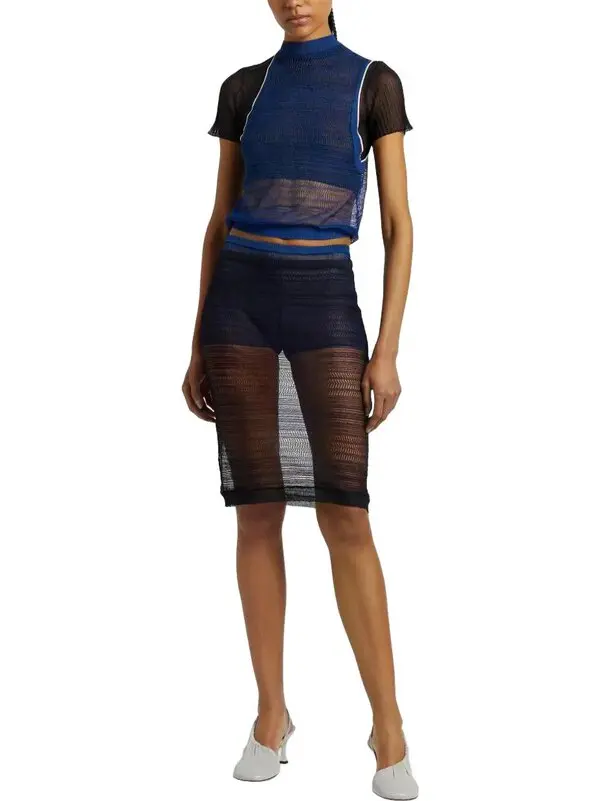 Christopher Esber Refraction Sheer Knit Midi Skirt - Blue