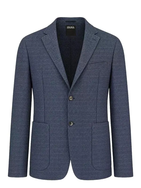 Zegna Single-breasted Wool Jacket - Blue
