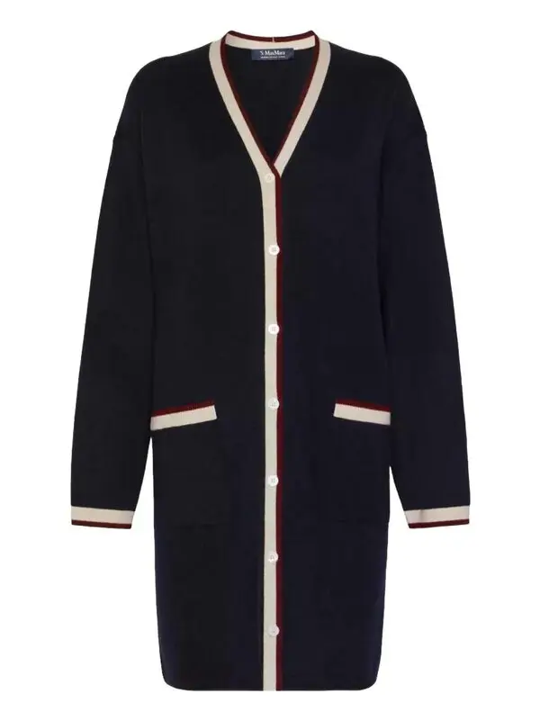 Max Mara Boero Long Wool Yarn Cardigan Ultramarine - Blue