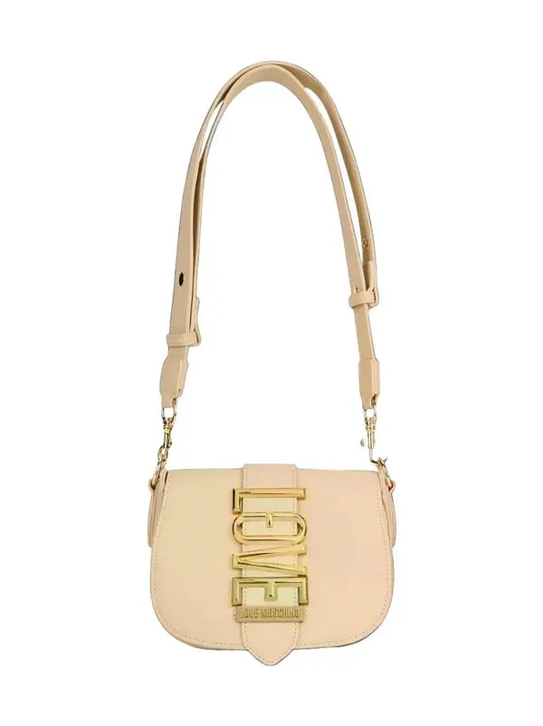 Moschino Logo-plaque Shoulder Bag - Neutrals