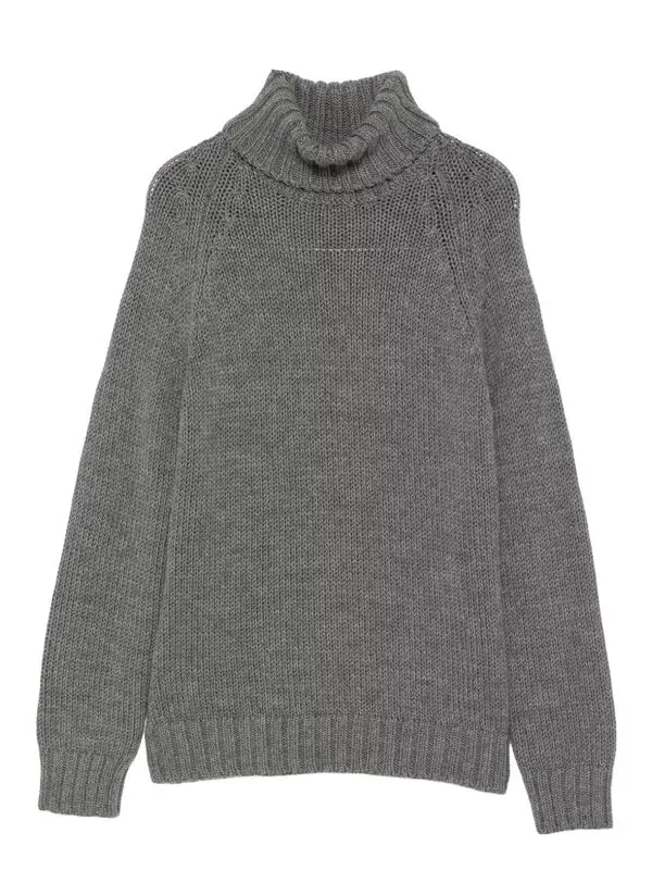 BASE Roll-neck Raglan-sleeve Sweater - Grey