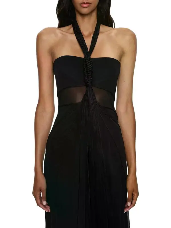 Christopher Esber Solea Braided-detail Halterneck Gown - Black