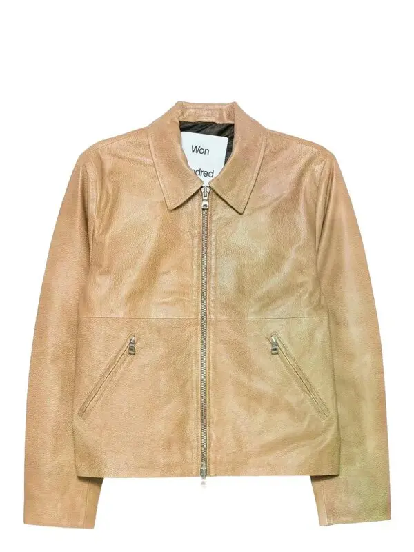 WON HUNDRED Dutton Leather Jacket - Neutrals