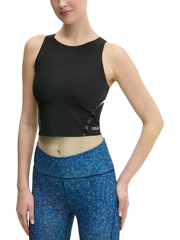 CASALL Logo-print Cropped Top - Black