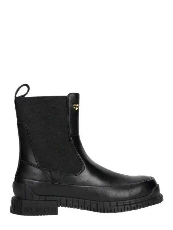 Moschino Heart-motif Ridged-sole Boots - Black