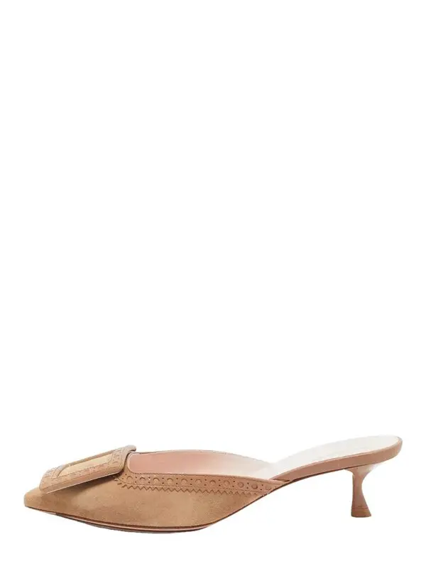 ROGER VIVIER Viv' In The City Buckle Mules - Neutrals