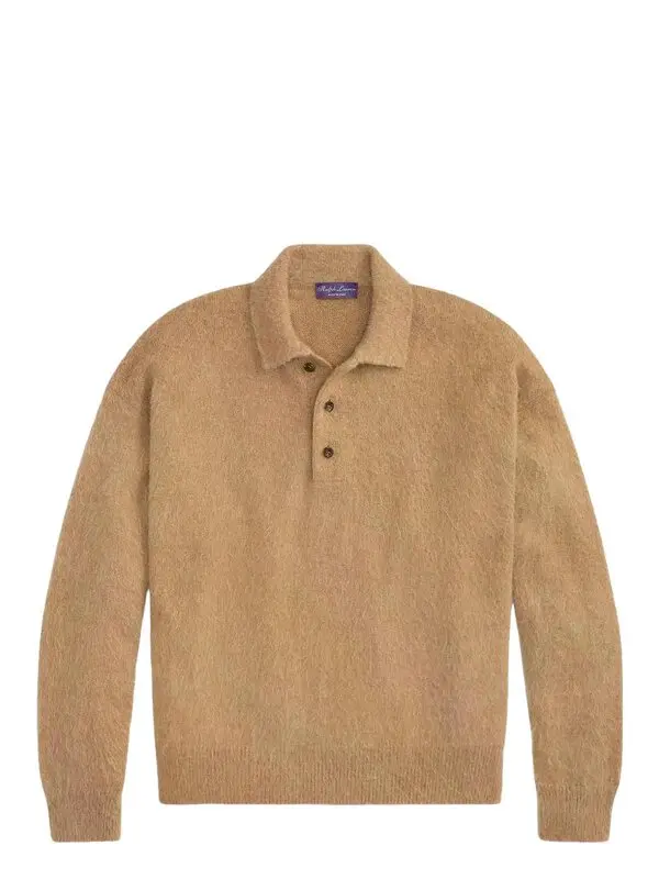 Ralph Lauren Purple Label Long-sleeve Brushed Polo Jumper - Neutrals