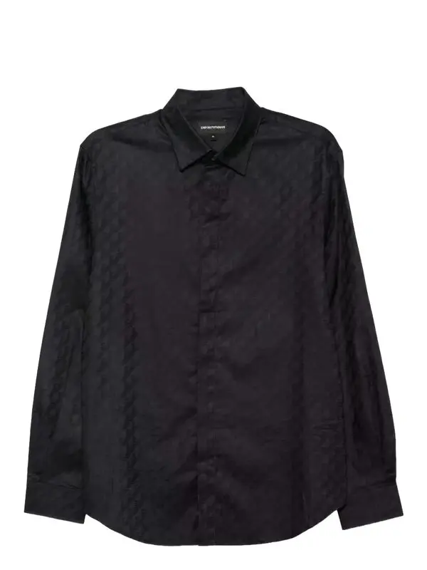 Emporio Armani Jacquard-logo Shirt - Blue