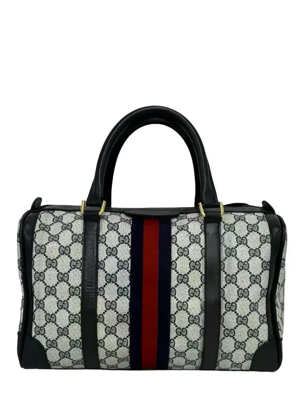 Gucci 1970-1980 Gg Supreme Web Boston Bag - Grey