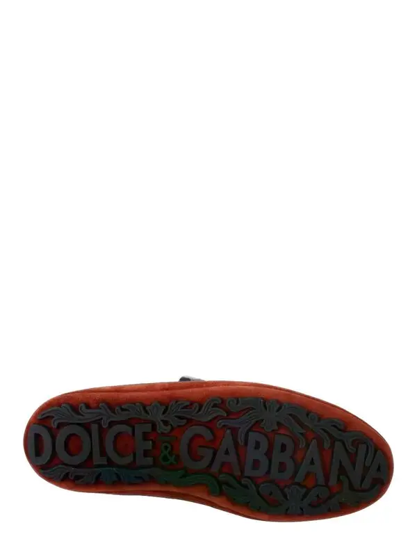 Dolce & Gabbana Crystal-embellished Crown Loafers - Brown