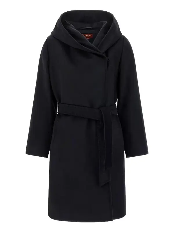 Max Mara New Mang Hooded Belted Coat - Blue