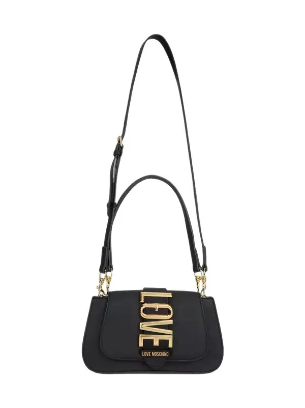 Moschino Logo-plaque Shoulder Bag - Black