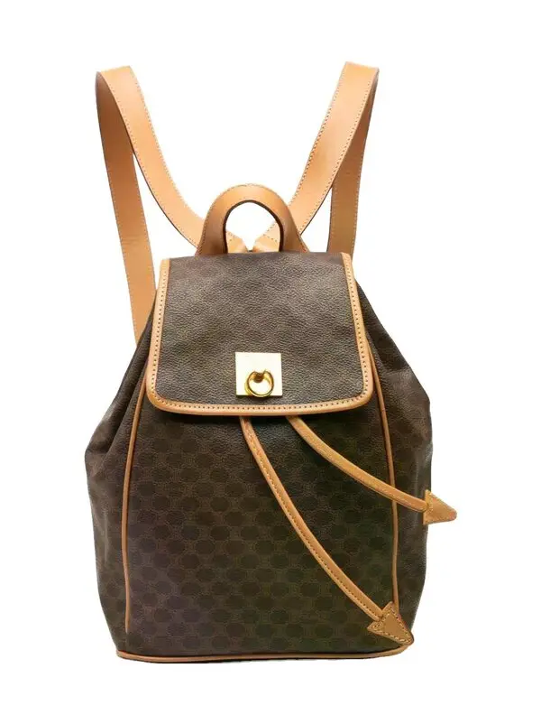 Celine 2016 Macadam Coated Canvas Backpack - Brown