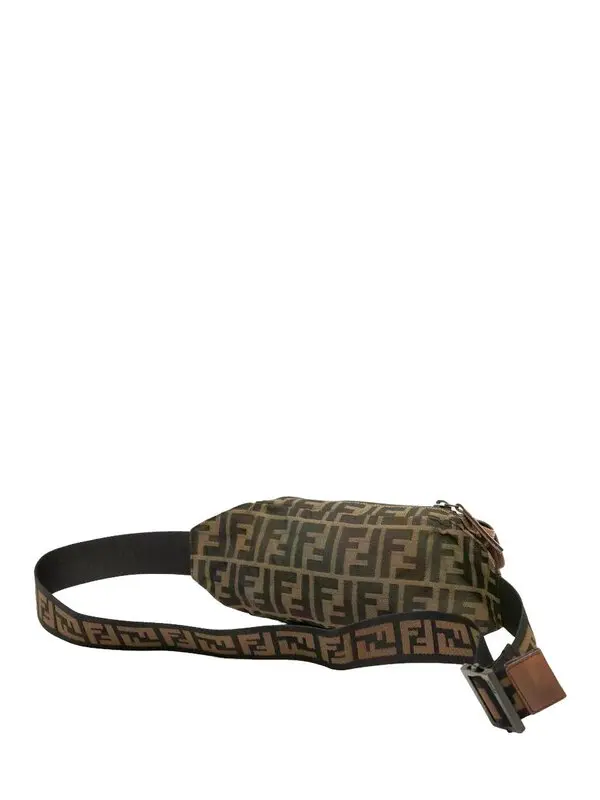 Fendi 2000-2010 Zucca Canvas Double Pocket Belt Bag - Brown