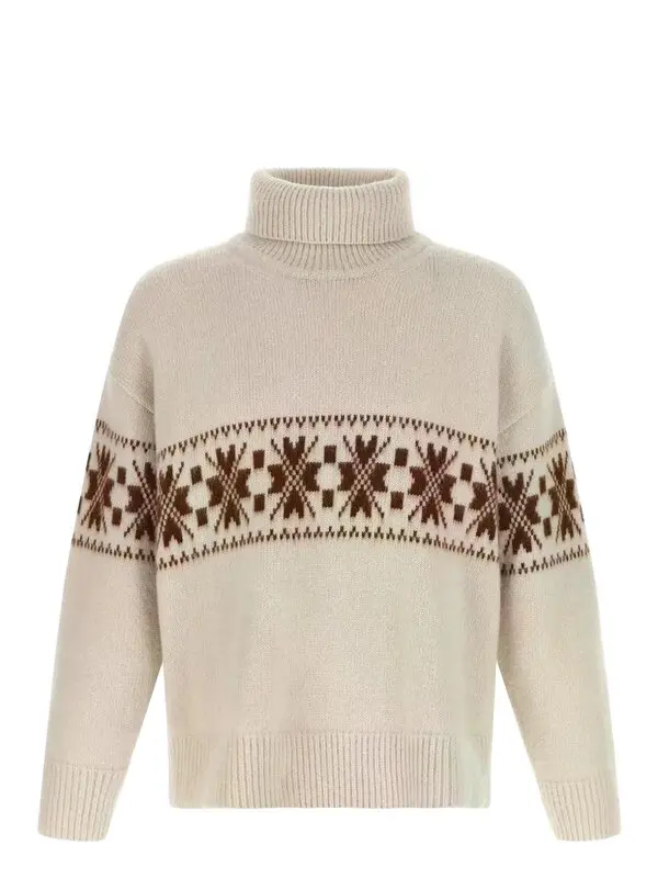 Kiton Geometric Jacquard High-neck Jumper - Neutrals