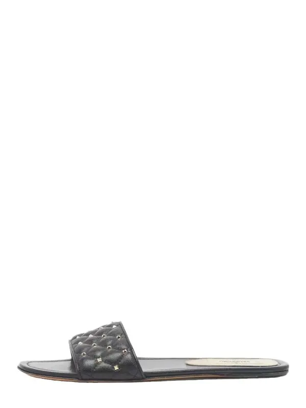 Valentino Garavani Rockstud Flat Sandals - Black