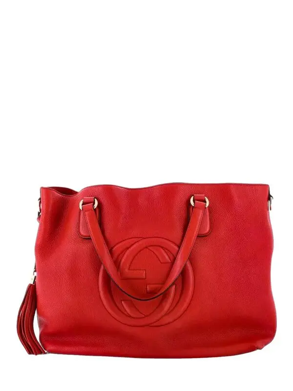 Gucci Soho Working Leather Large Tote Bag - Red