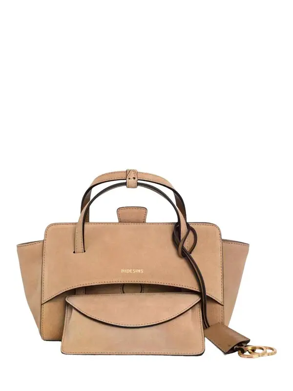 HIDESINS Small Flap Suede Tote Bag - Neutrals