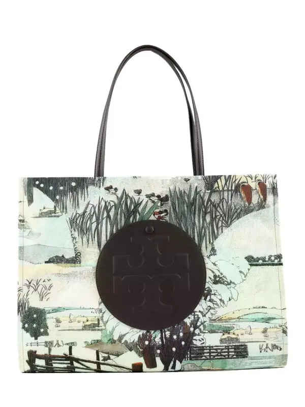 Tory Burch Ella Logo-patch Tote Bag - Neutrals