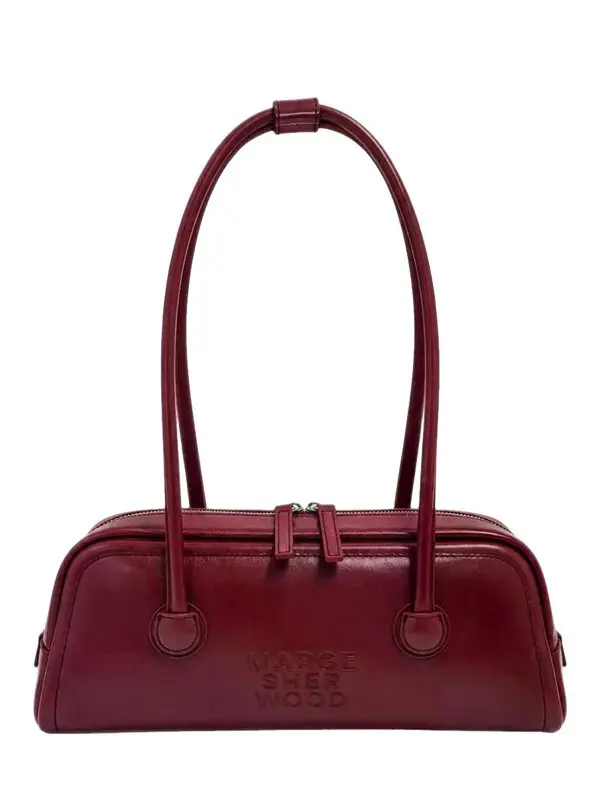 MARGESHERWOOD Soft Boston Logo-embossed Leather Shoulder Bag - Red