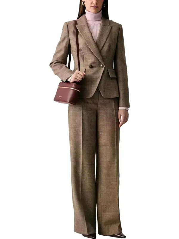 Luisa Spagnoli Sarat Double-breasted Peaked-lapel Blazer - Brown