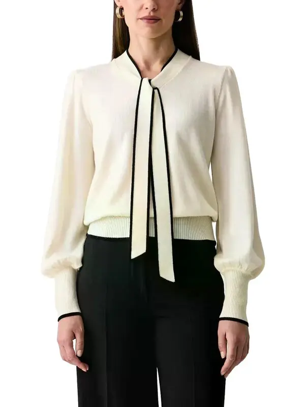 Luisa Spagnoli Maggiolone Lavallière-neckline Puff-sleeve Sweater - Neutrals