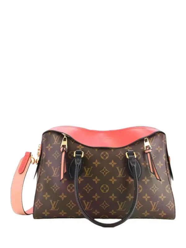 LOUIS VUITTON Tuileries Handbag Monogram Canvas With Leather Satchel - Black