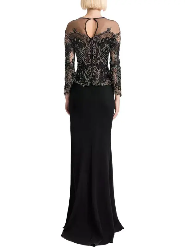 GEMY MAALOUF Bead-embellished Peplum Top - Black