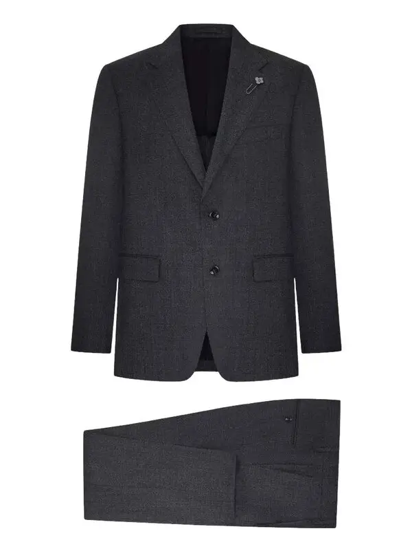 LARDINI Flower-pin Single-breasted Suit - Grey