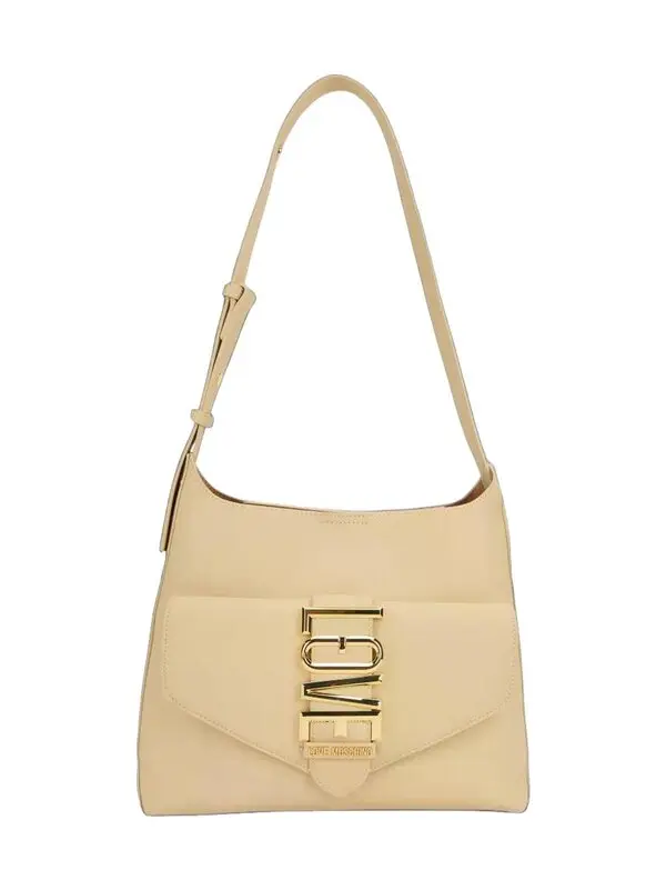 Moschino Logo-plaque Shoulder Bag - Neutrals