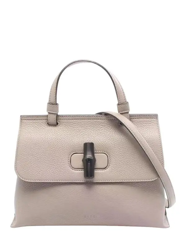 Gucci 2016-2026 Small Calfskin Bamboo Daily Satchel - Brown