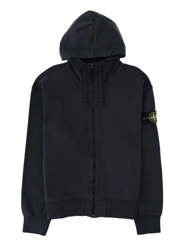 Stone Island Felpa Con Patch Logo - Blue