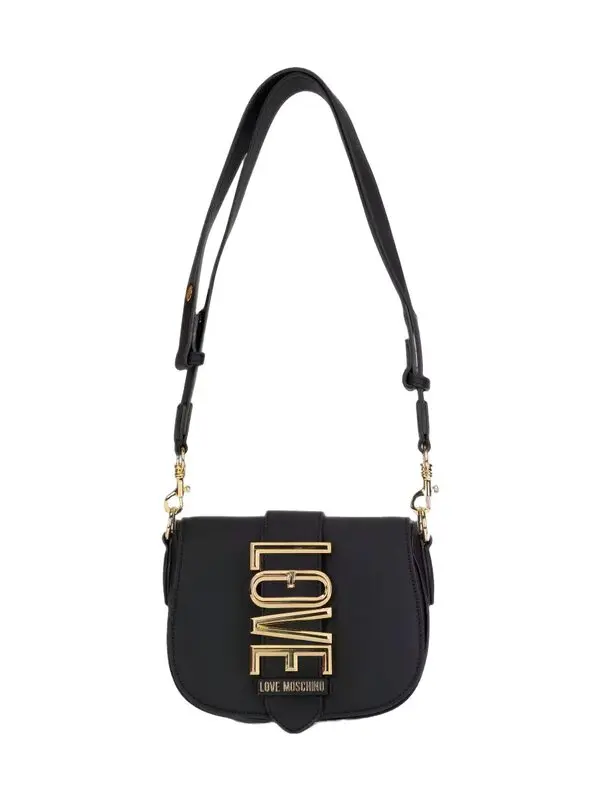 Moschino Logo-plaque Shoulder Bag - Black