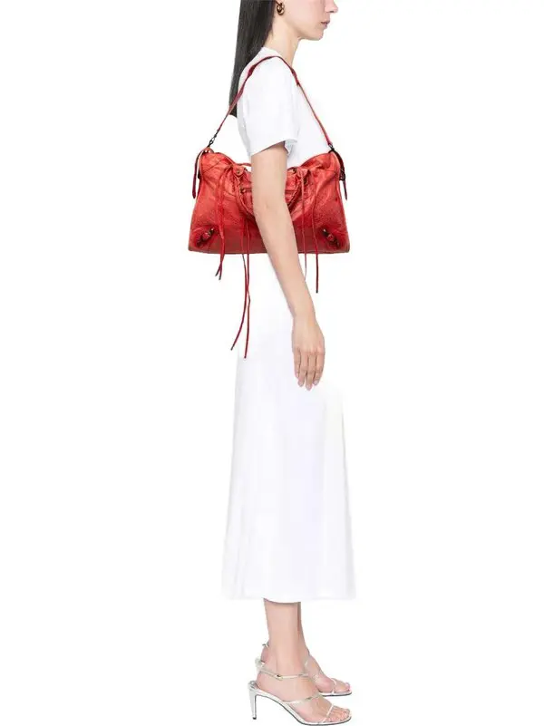 Balenciaga 2013 Lambskin Motocross Classic City Satchel - Red