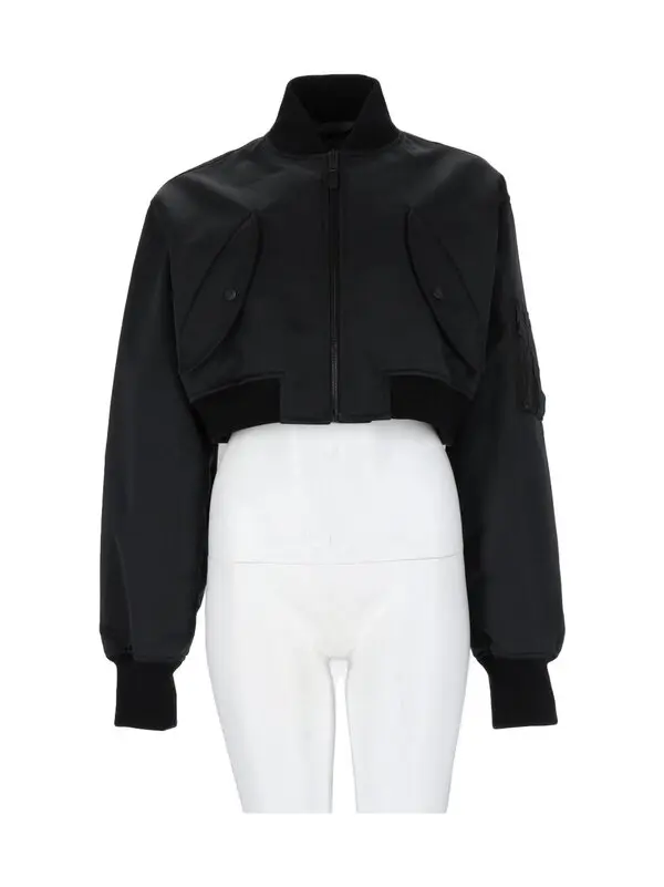 Balenciaga Bomber Cropped Con Zip - Black