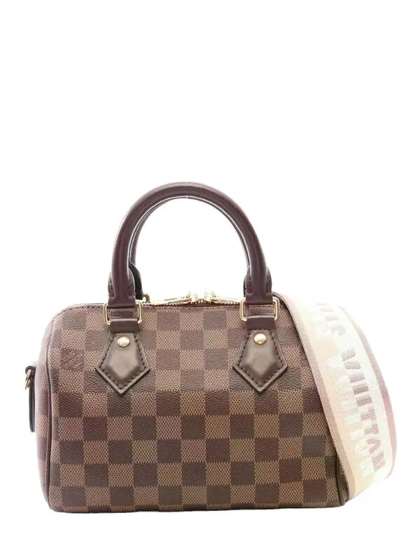 LOUIS VUITTON 2021-2026 Damier Ebene Speedy Bandouliere 20 Satchel - Brown