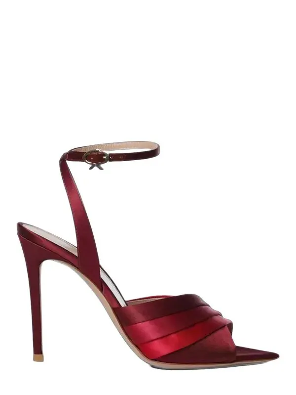 GIANVITO ROSSI Satin Heeled Sandals - Red
