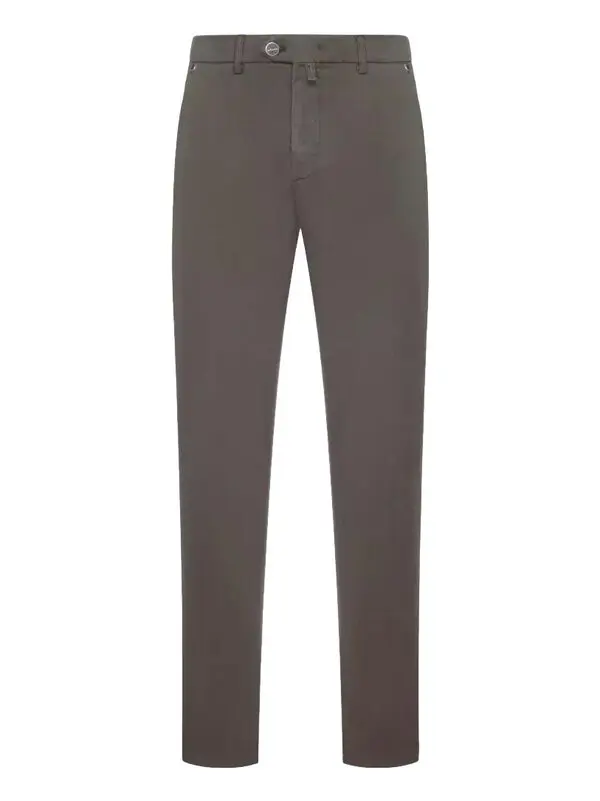 Kiton Straight-leg Cotton Trousers - Brown