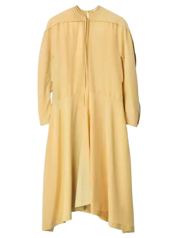 LEMAIRE Midi Dress In Silk And Viscose Cloth - Neutrals