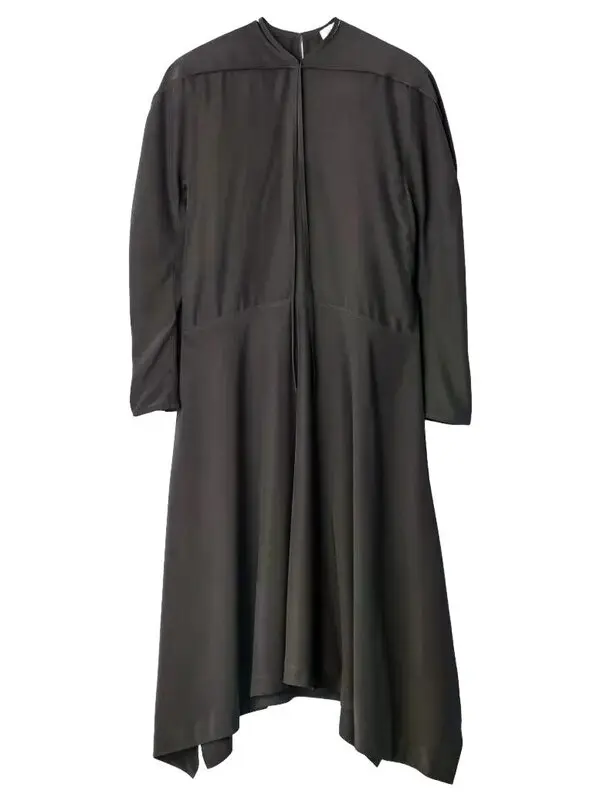 LEMAIRE Midi Dress In Silk And Viscose Cloth - Brown