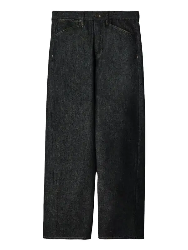 LEMAIRE Straight Five-pocket Pants In Heavy Yarn-dyed Slate Denim - Grey