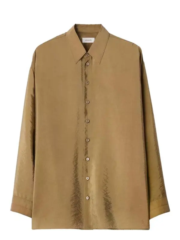 LEMAIRE Draped Shirt In Shiny Cupro - Neutrals
