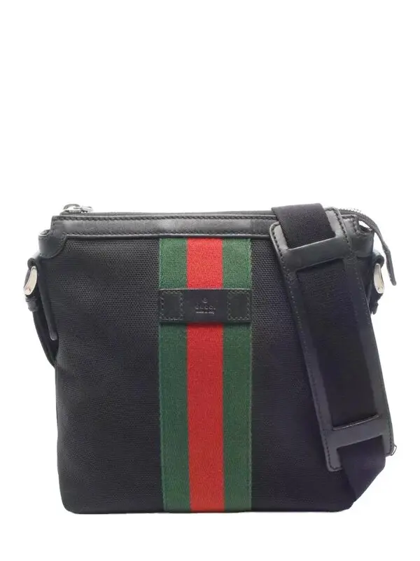 Gucci 2000-2015 Techno Canvas Web Messenger Bag Crossbody Bag - Black