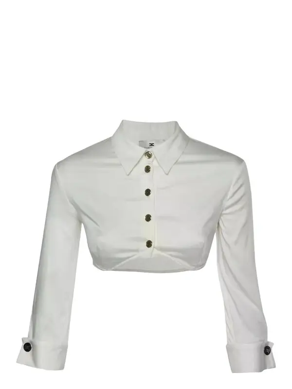 Elisabetta Franchi Button-down Cropped Shirt - White