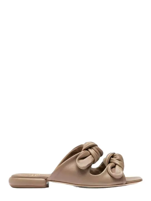 Officine Creative Suki Knotted Leather Flat Sandals - Neutrals