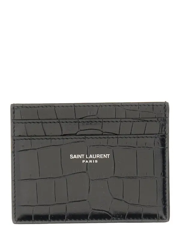 Saint Laurent Portacarte In Pelle - Black