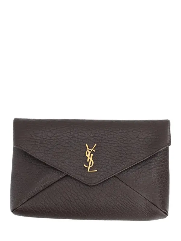 Saint Laurent Pochette Envelope Cassandre Large - Brown